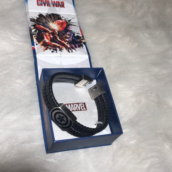 Marvel | Jewelry | Marvel Captain America Civil War Leather Bracelet ...